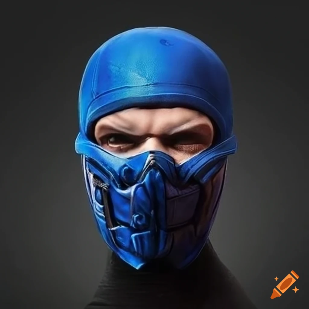 Lightning-themed Mortal Kombat ninja mask on Craiyon