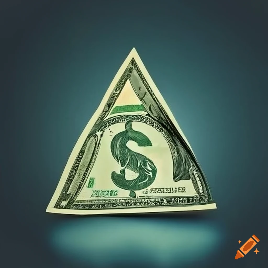 Dollar bill with triangle and text 'in NOT we trust' on Craiyon