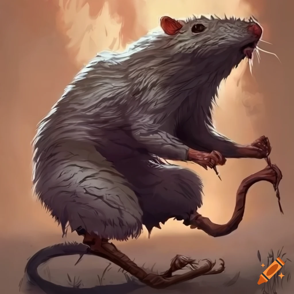 Giant Rat in a DND setting on Craiyon