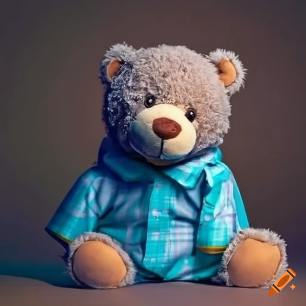 Teddy bear wearing pajamas on Craiyon