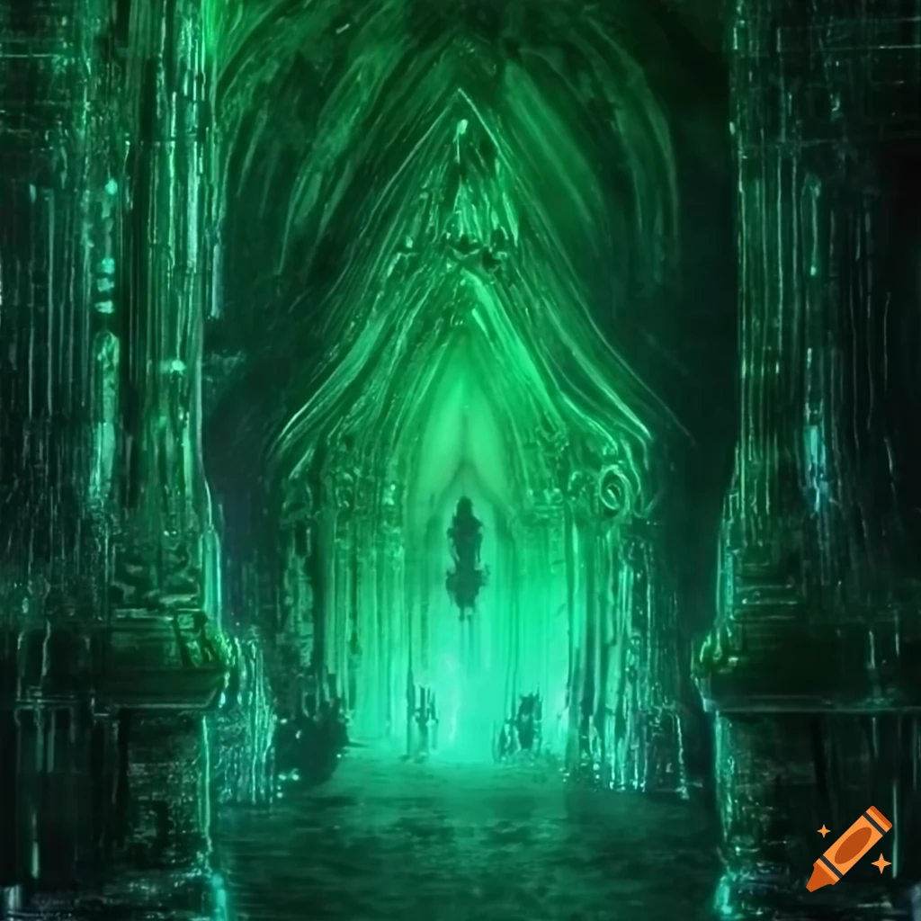 Ingress enlightenment green small crystalline structure on Craiyon