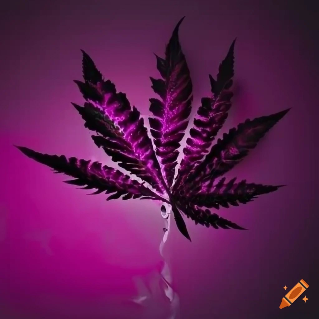 3D metallic melting marijuana leaf with elegant vine design on Craiyon