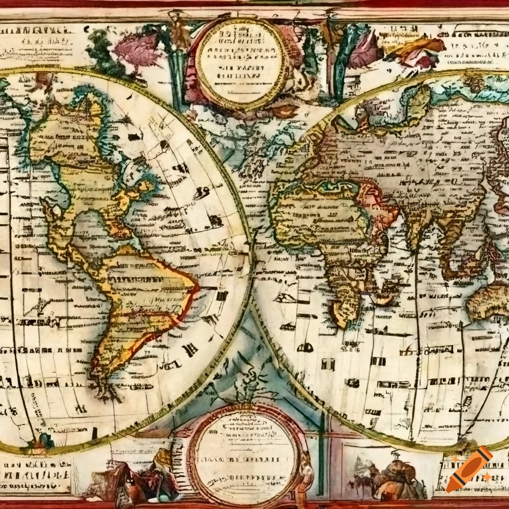 Detailed 1500s map showing Europe, Western Asia, Middle East, and ...