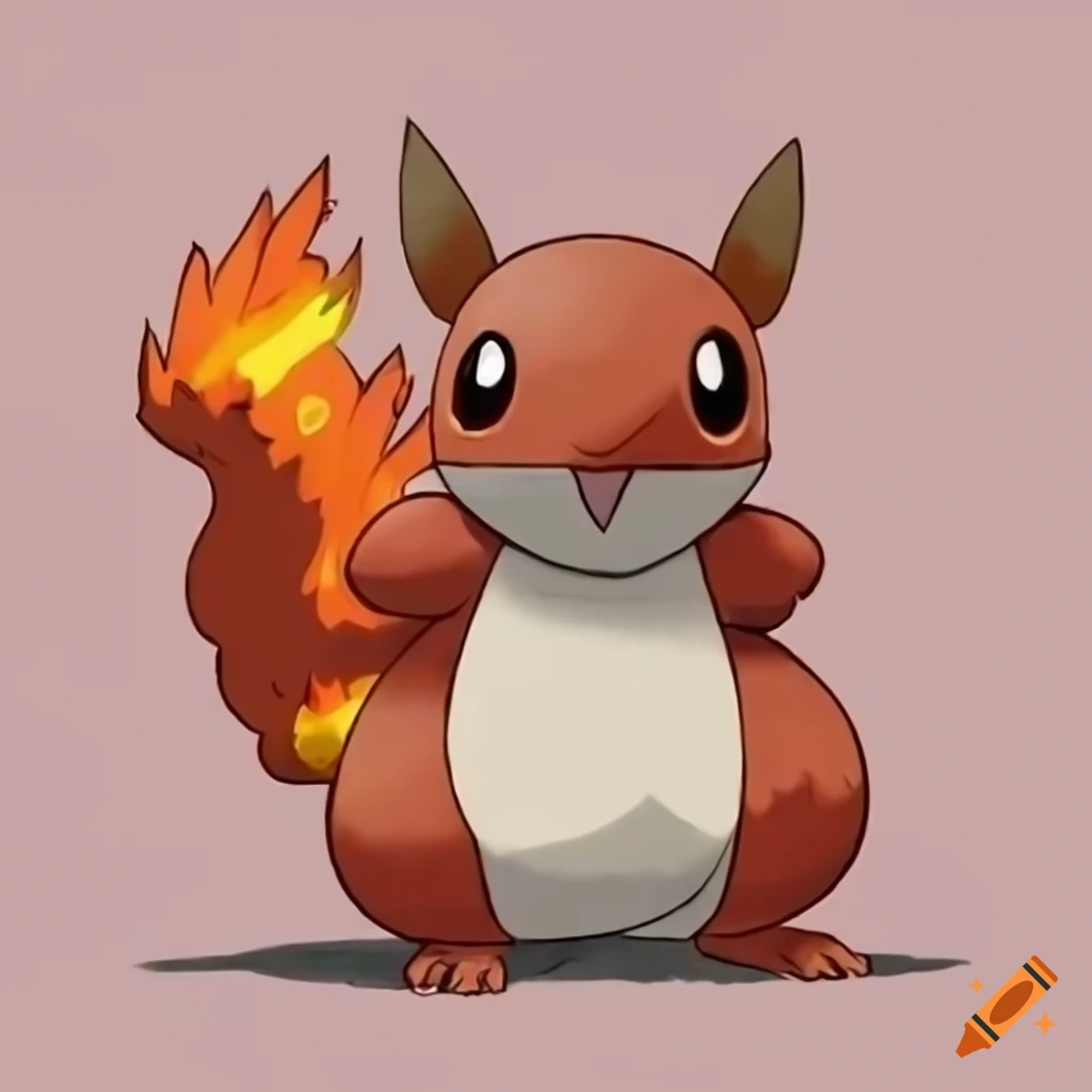 Fire squirrel pokémon on Craiyon