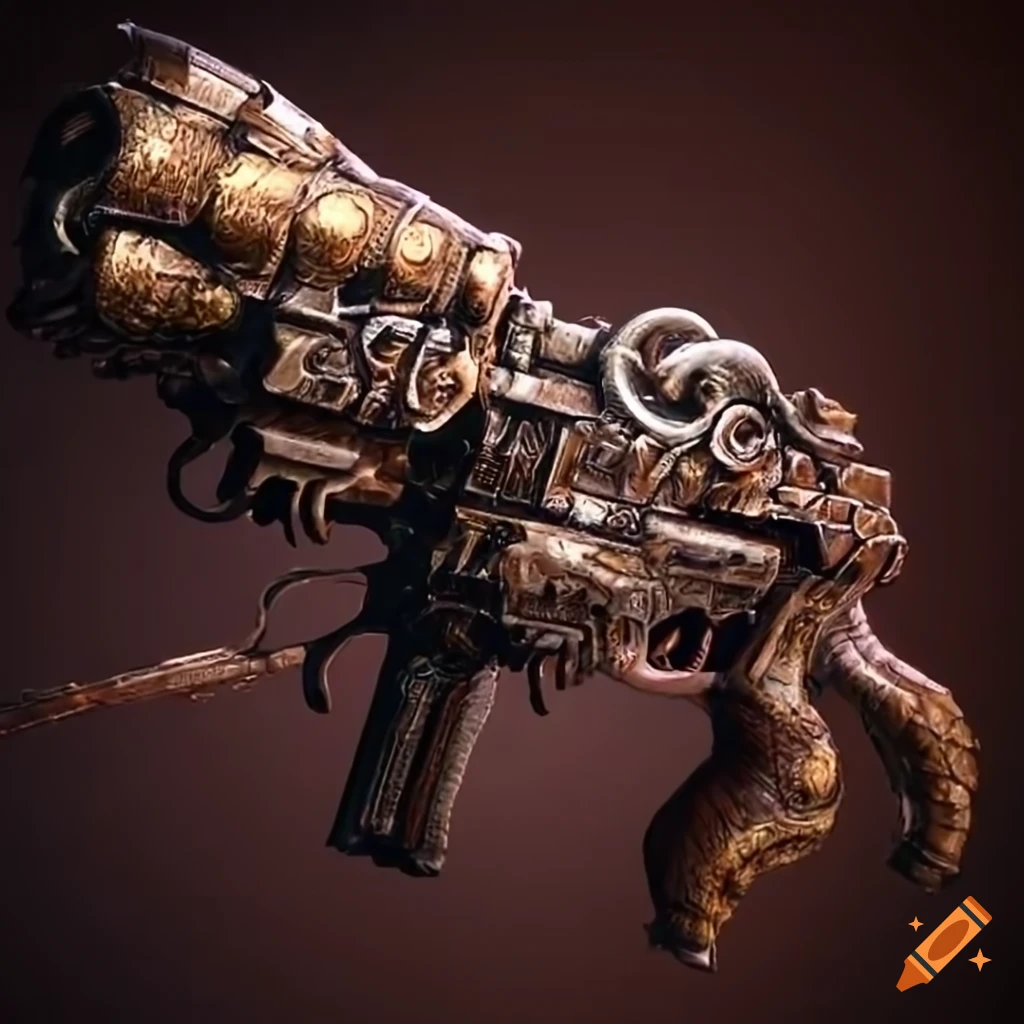 Lovecraftian Bio-Organic machine Gun concept art from the Scorn ...