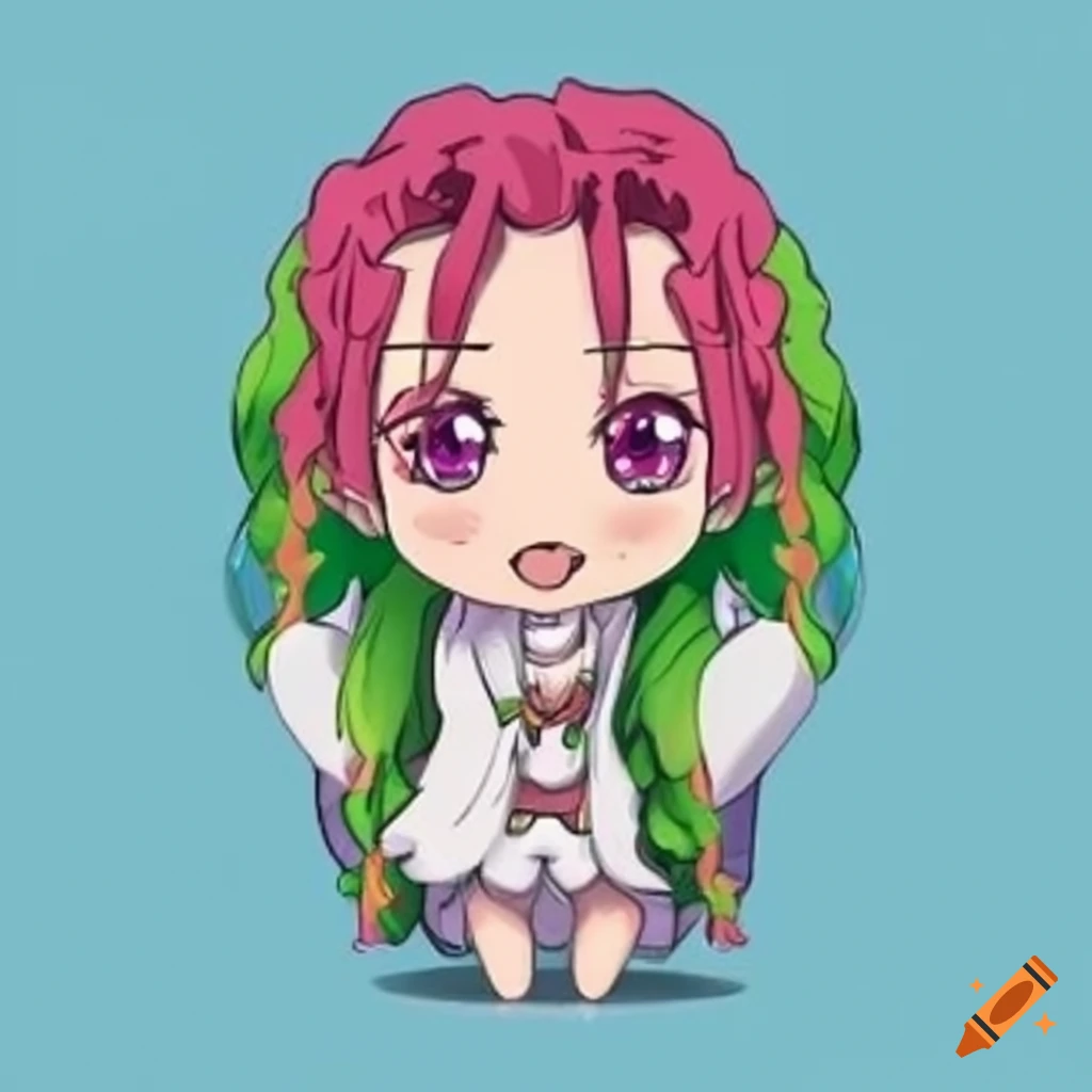 Mitsuri Kanroji Chibi standing sticker on Craiyon