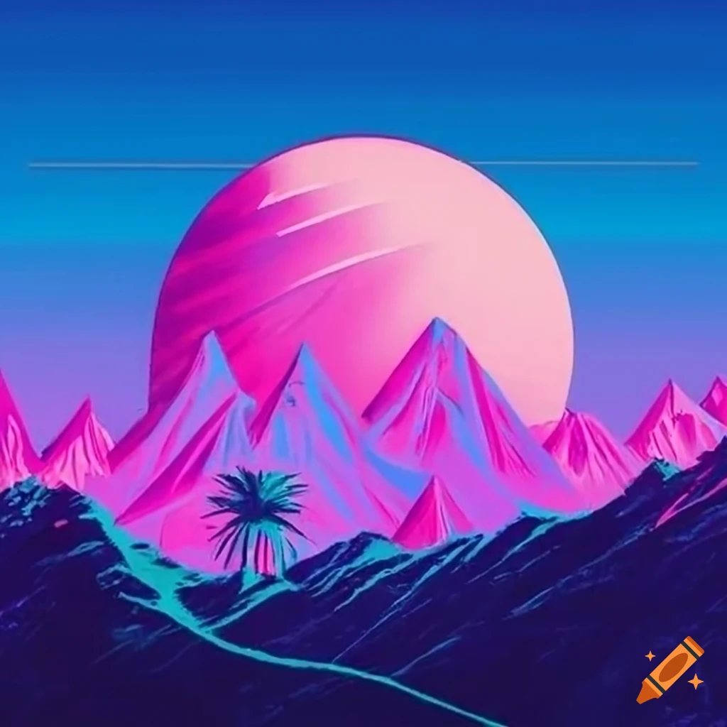 Vaporwave surreal illustration in vaporwave style on Craiyon