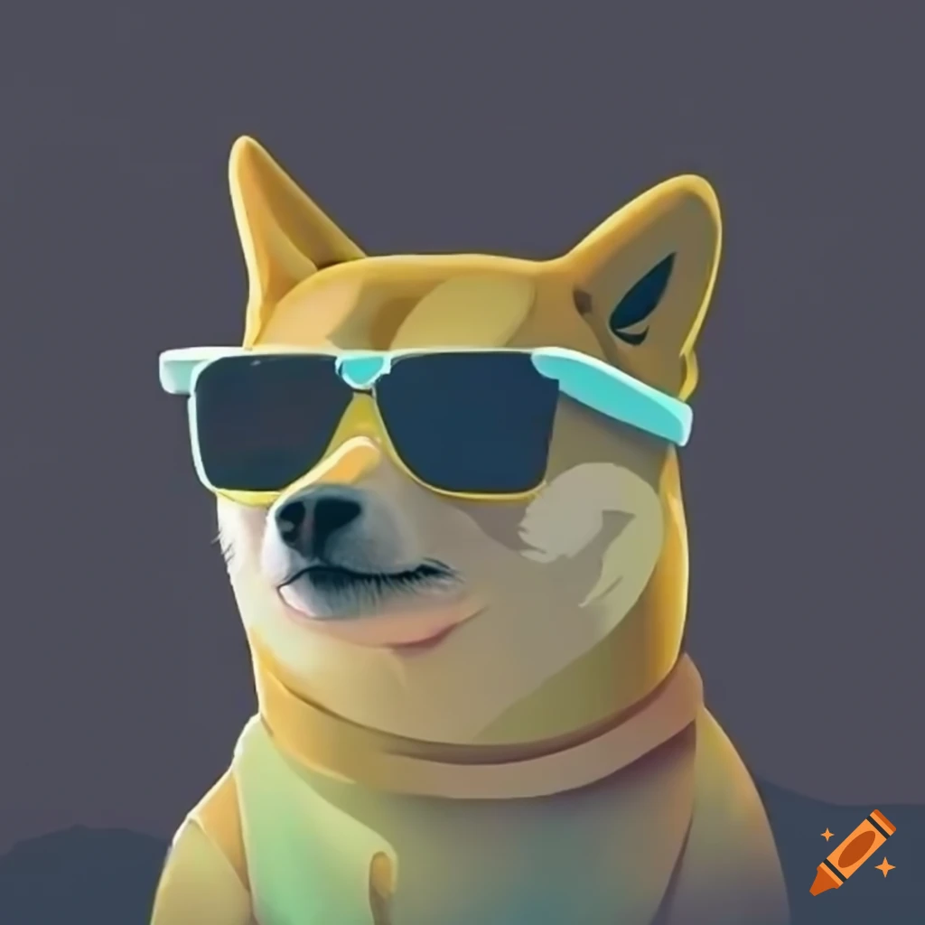 Doge wearing sunglasses on Craiyon
