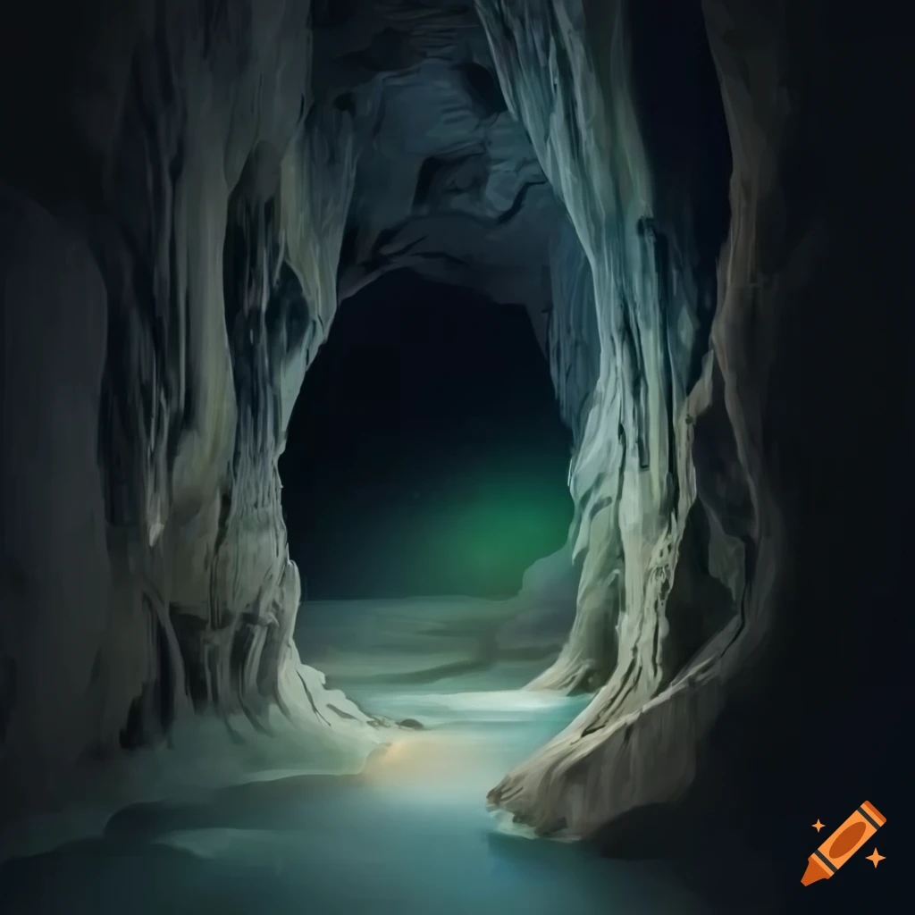 Cave entrance on Craiyon