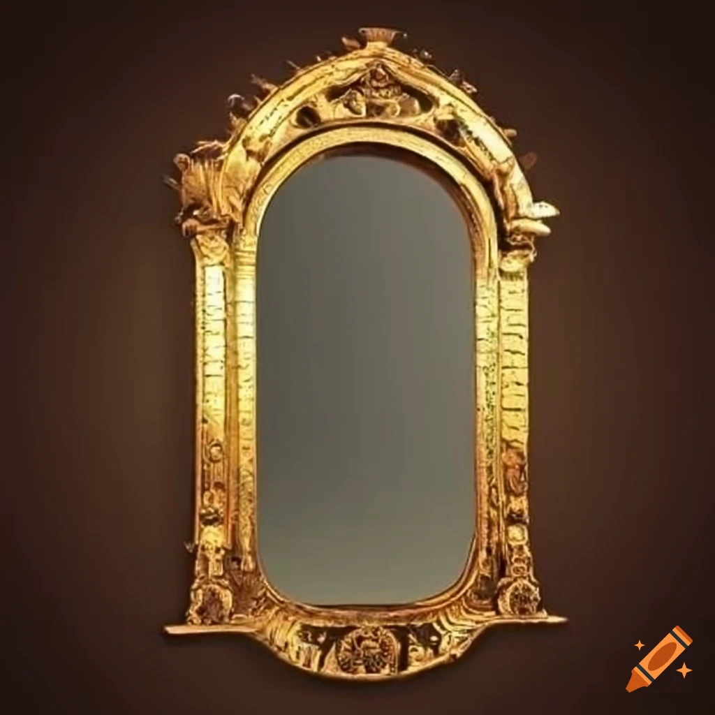 Ancient Egyptian mirror with intricate carvings on Craiyon