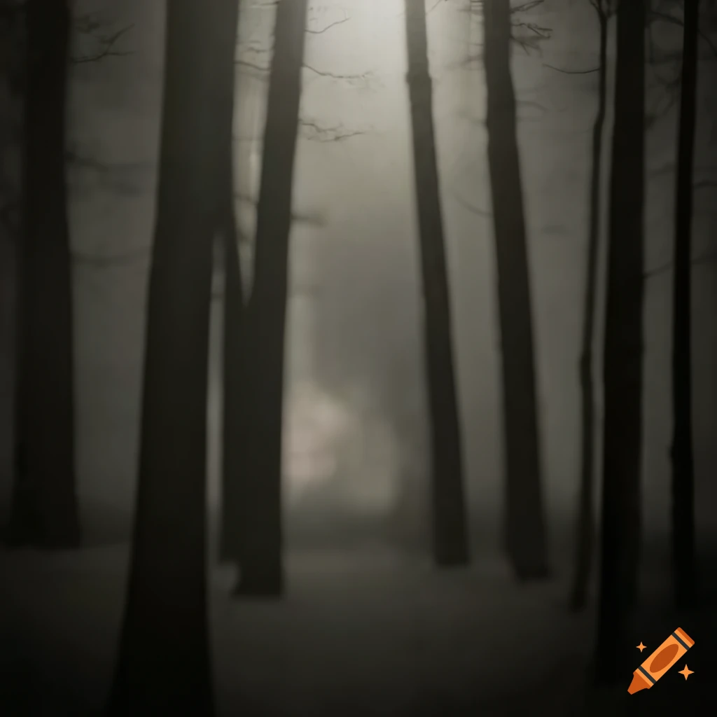 Shadowy figure with a sharp smile in a dark forest on Craiyon