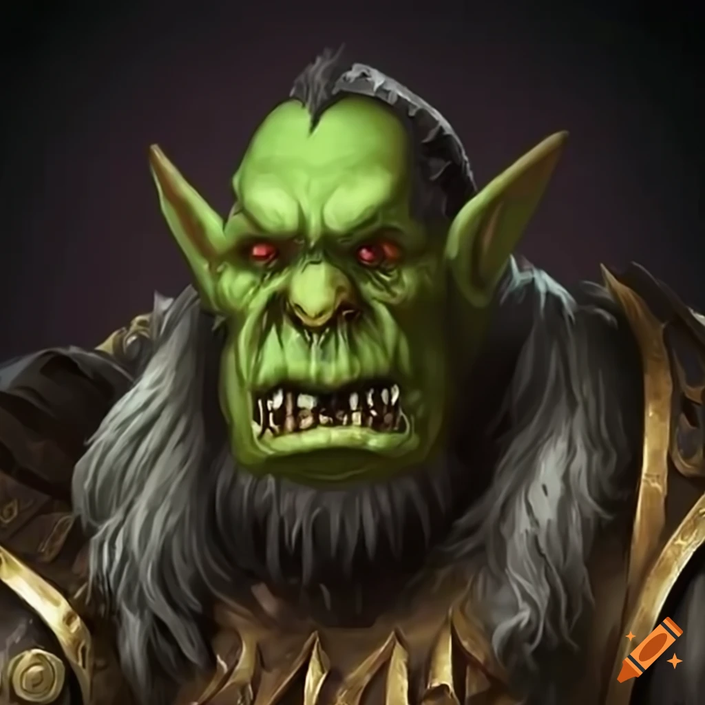 Orc king port grond seeking a mysterious item for the kingdom on Craiyon