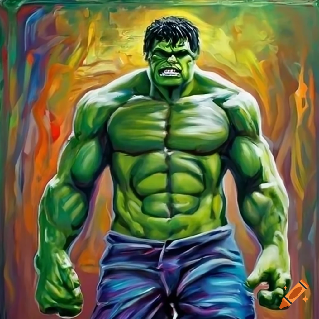 Picasso painting of the incredible hulk on Craiyon
