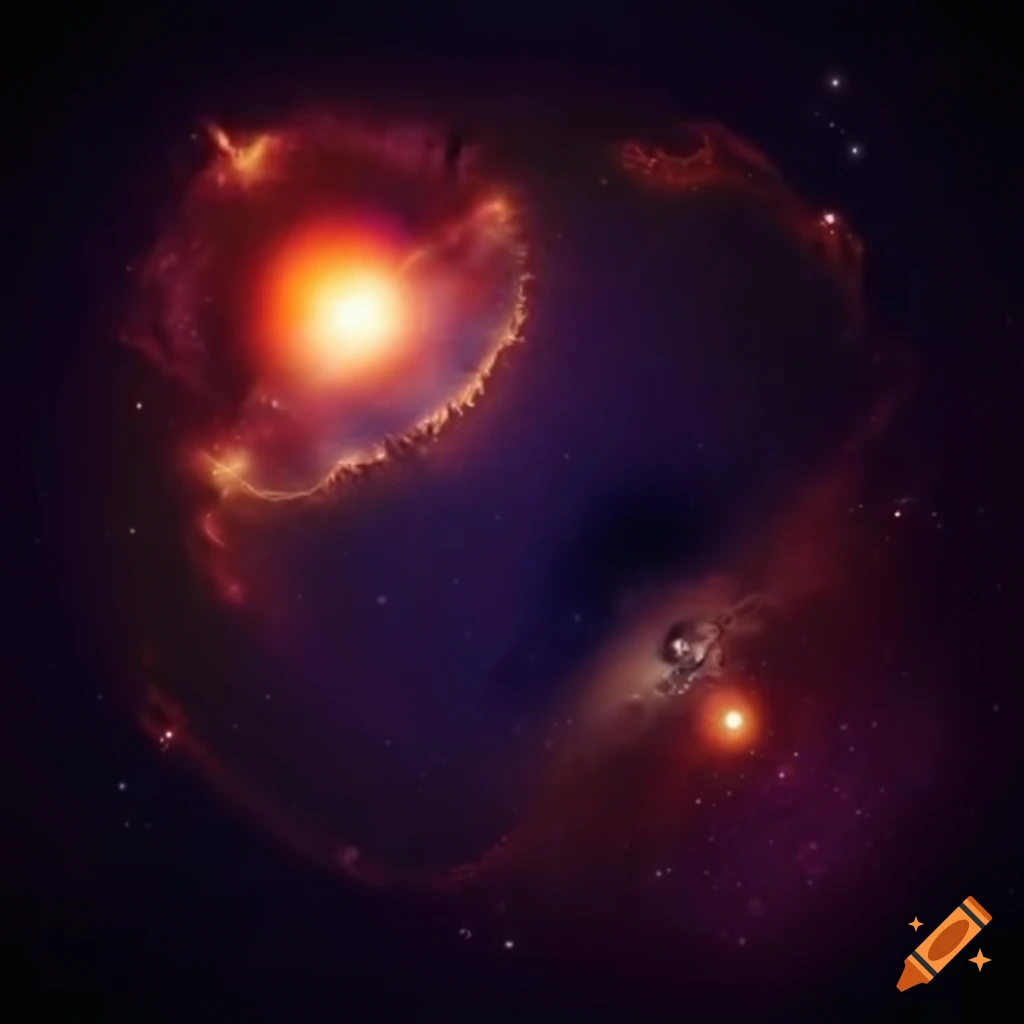 Space filled with mystical floating eyes, mirrors, and stars on Craiyon