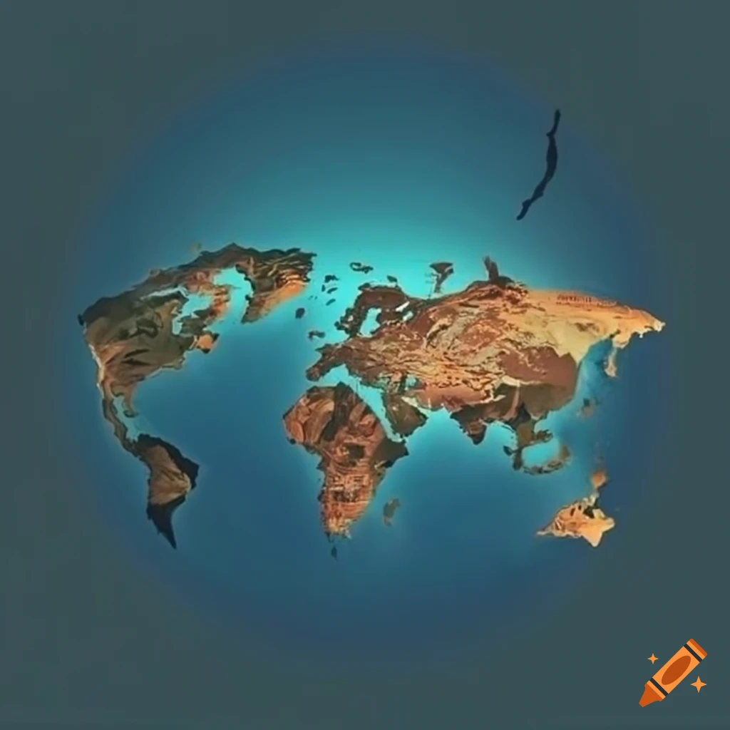 Abstract flat earth map illustration on Craiyon