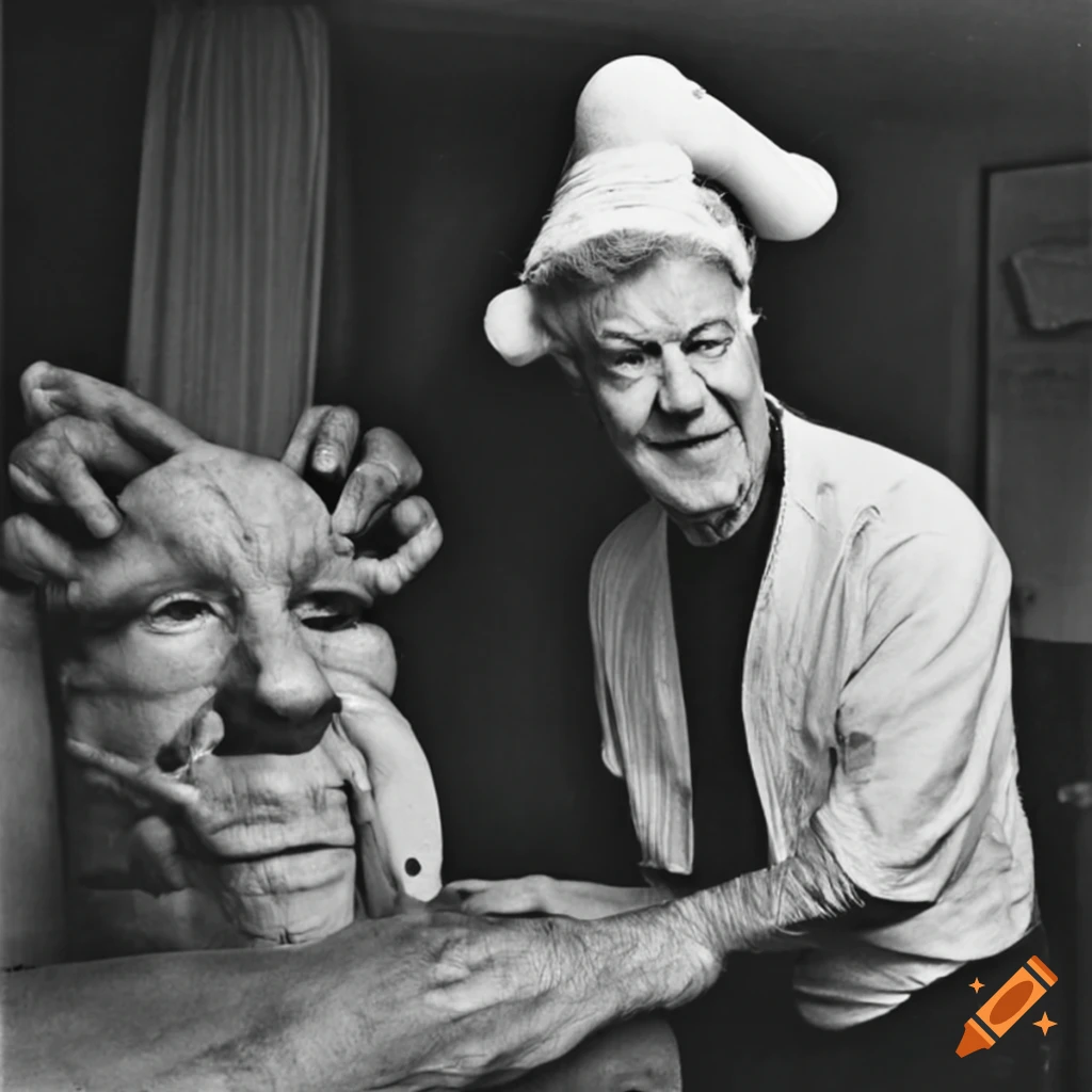 David Lynch with lobster hands and a goofy hat on Craiyon