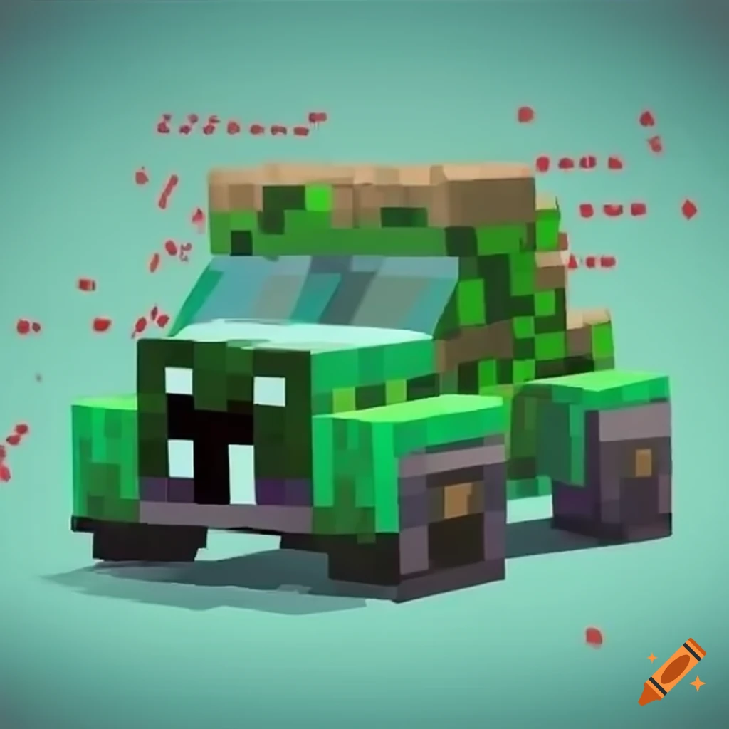 Minecraft creeper car on Craiyon