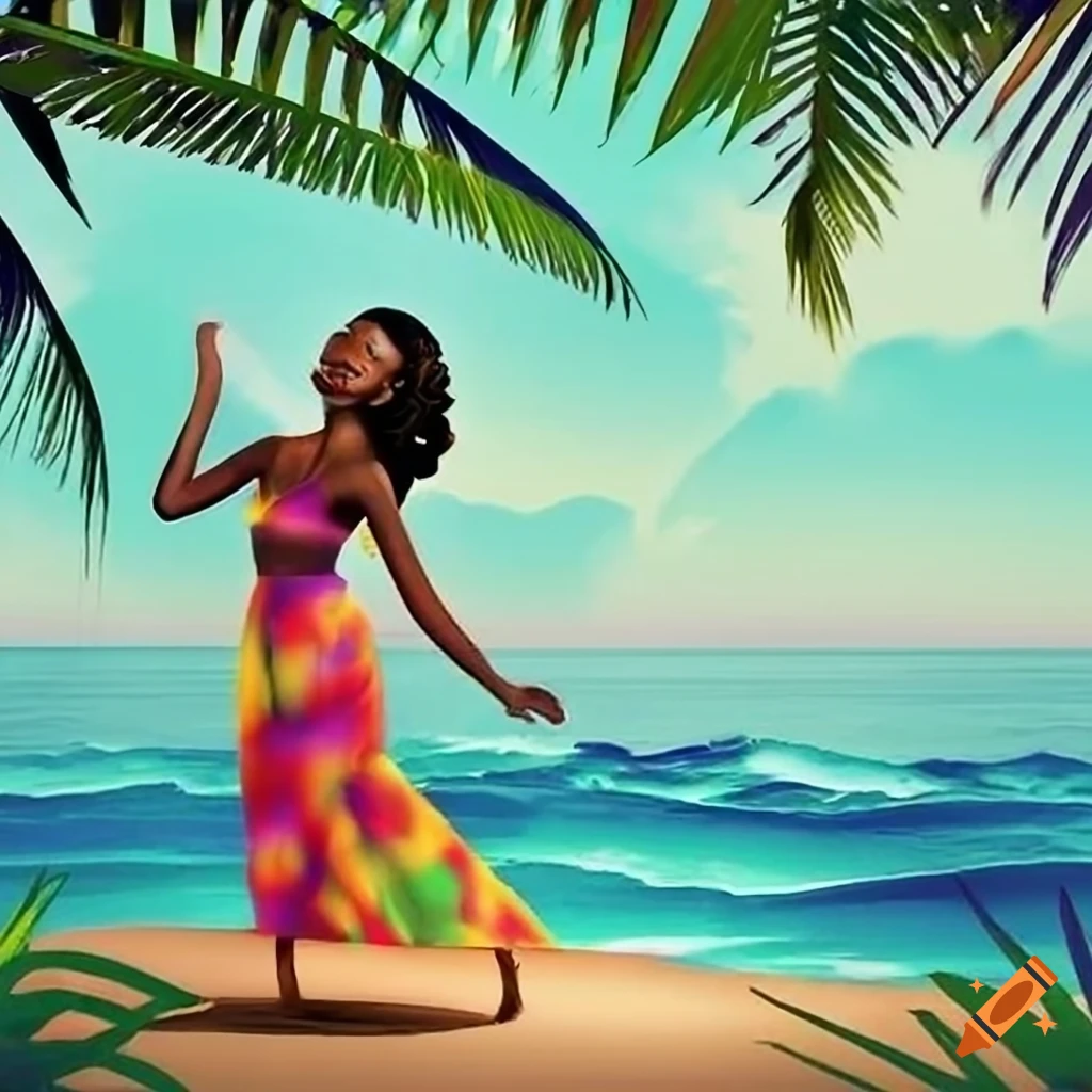 Vibrant cover art for "Encore" song with a Jamaican Caribbean theme on ...