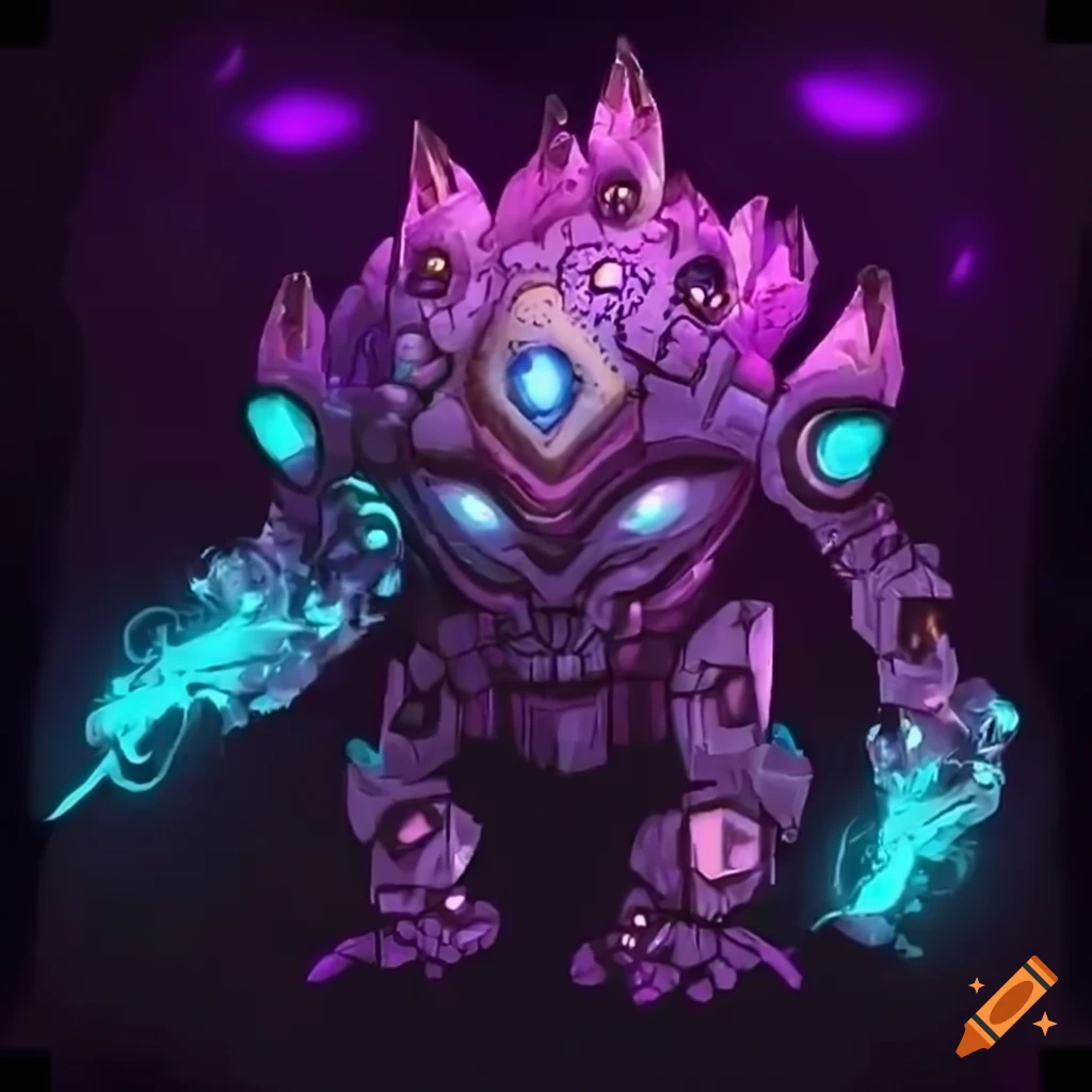 My singing monster design with plasma, shadow, mech, crystal, and poison elements for an ...