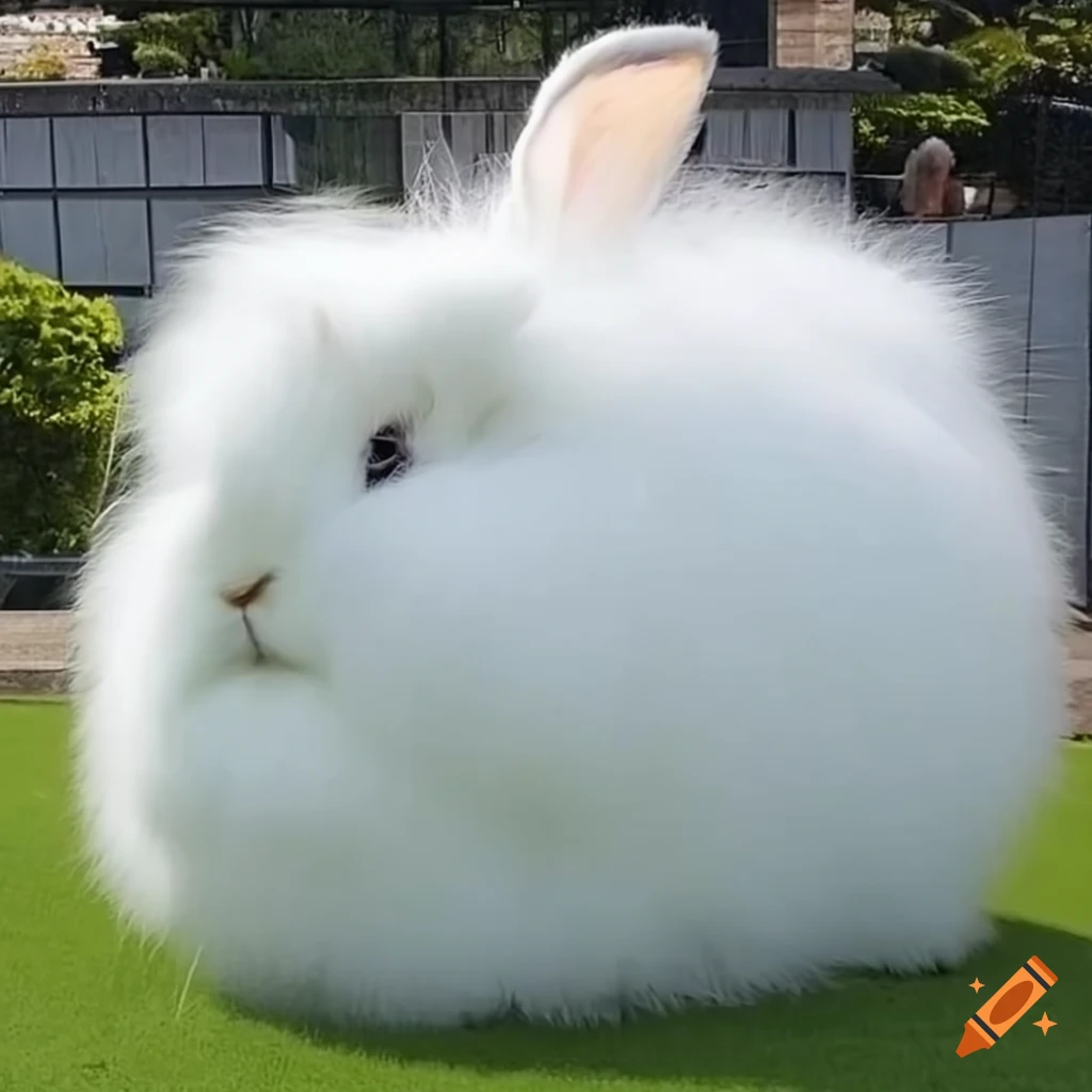 Adorable white French Angora Rabbit on Craiyon