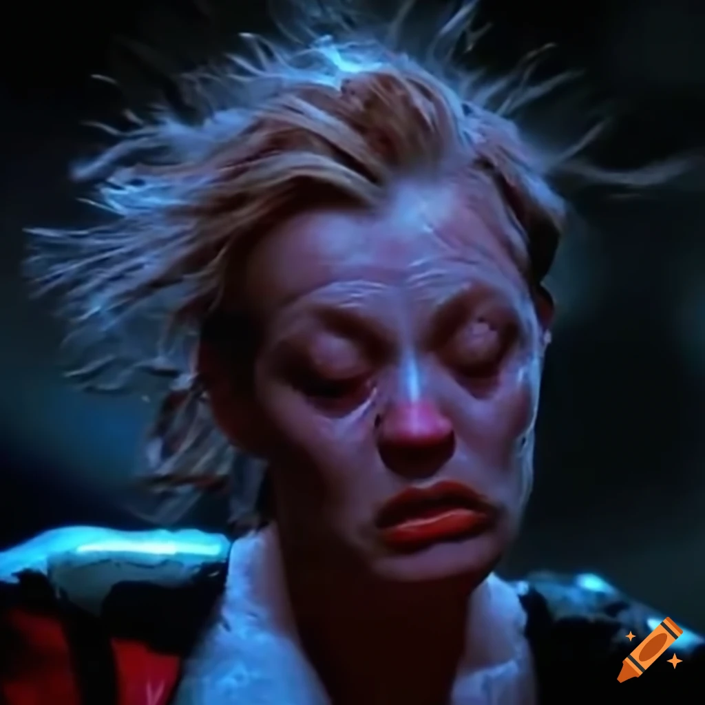 90's movie scene with expressive closeup of martha plimpton as a female fighter on Craiyon