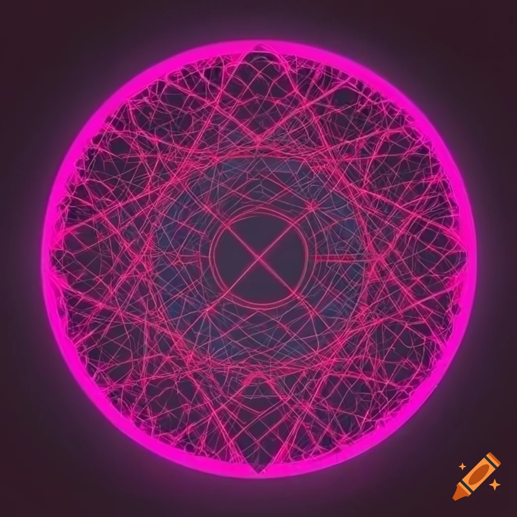 Pink laser passing through head in black iron prison setting with ...