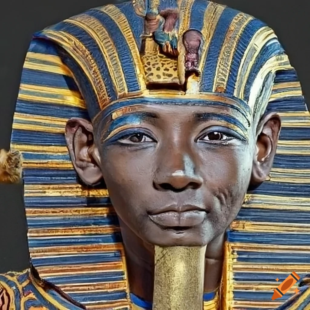 Pharaoh with dreadlocks wearing a leopard skin on Craiyon