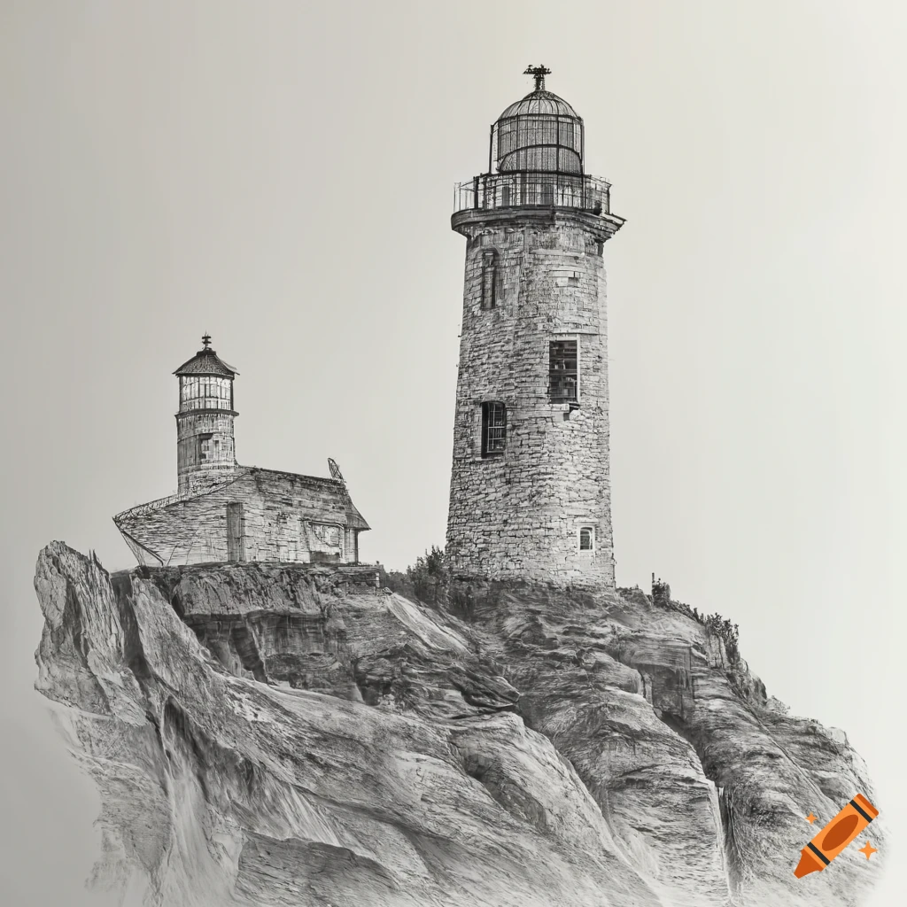 Iconic lighthouse on rugged cliffside overlooking vast body of water at ...