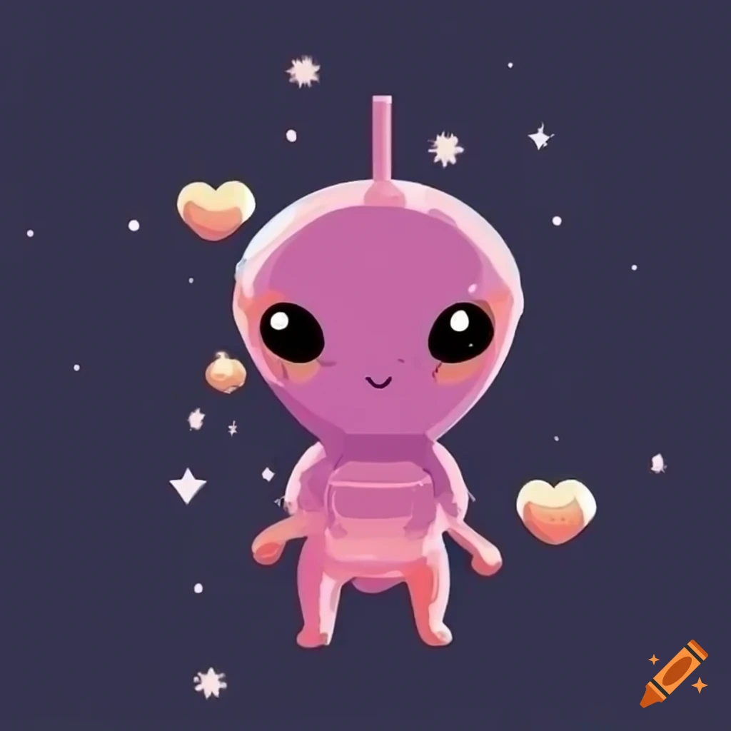 Cute kawaii space alien character from another world on Craiyon