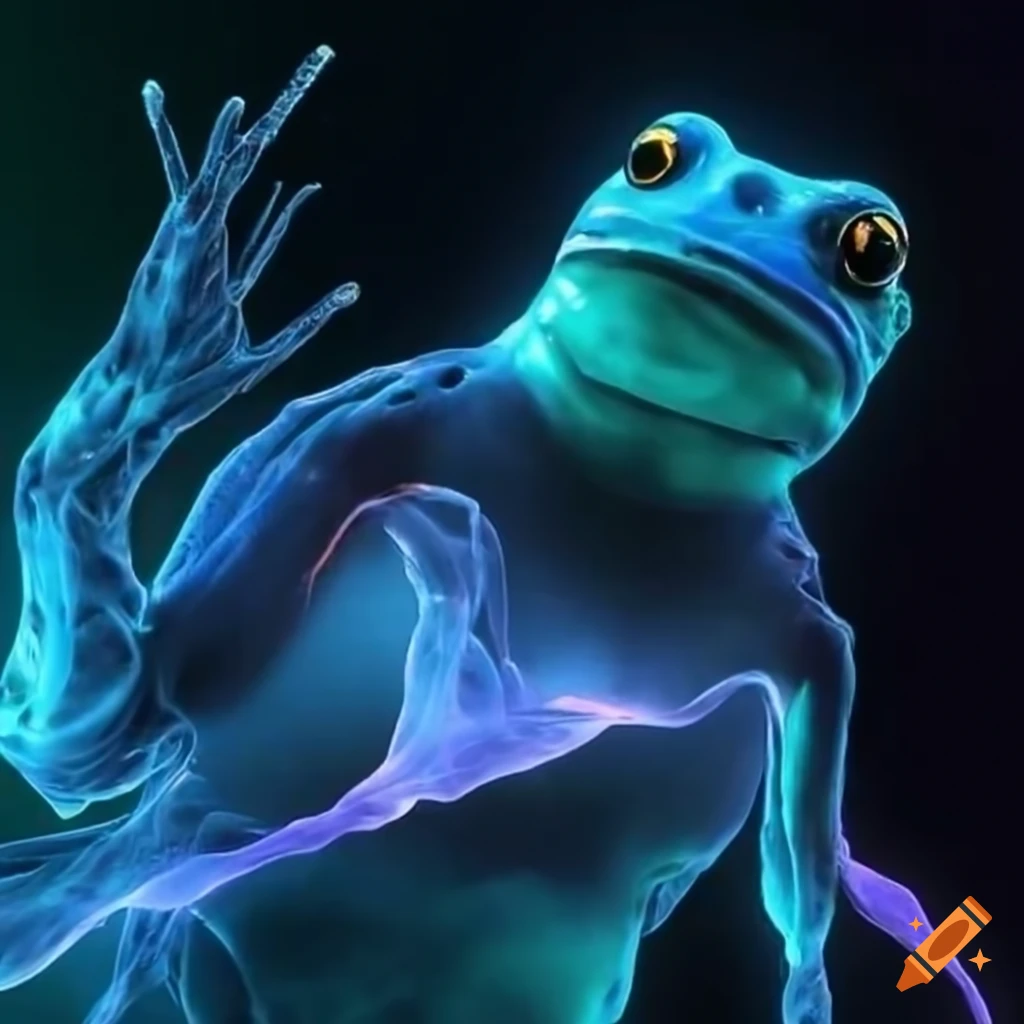 Plasma humanoid frog on Craiyon