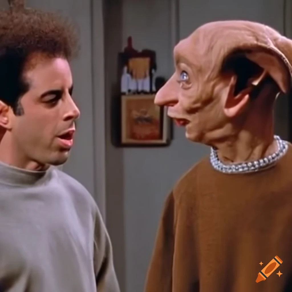 Dobby the House-elf and Jerry Seinfeld in a playful confrontation in an ...