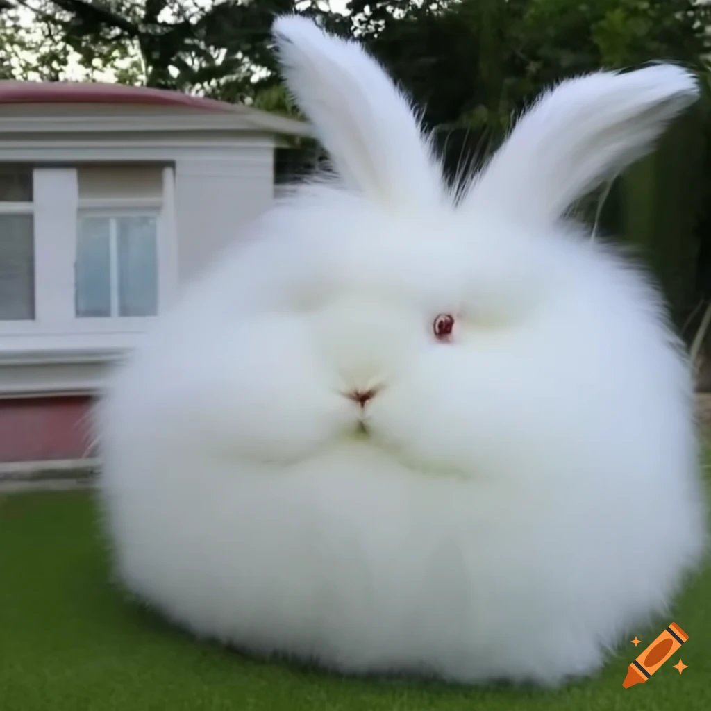 Adorable white French Angora Rabbit on Craiyon