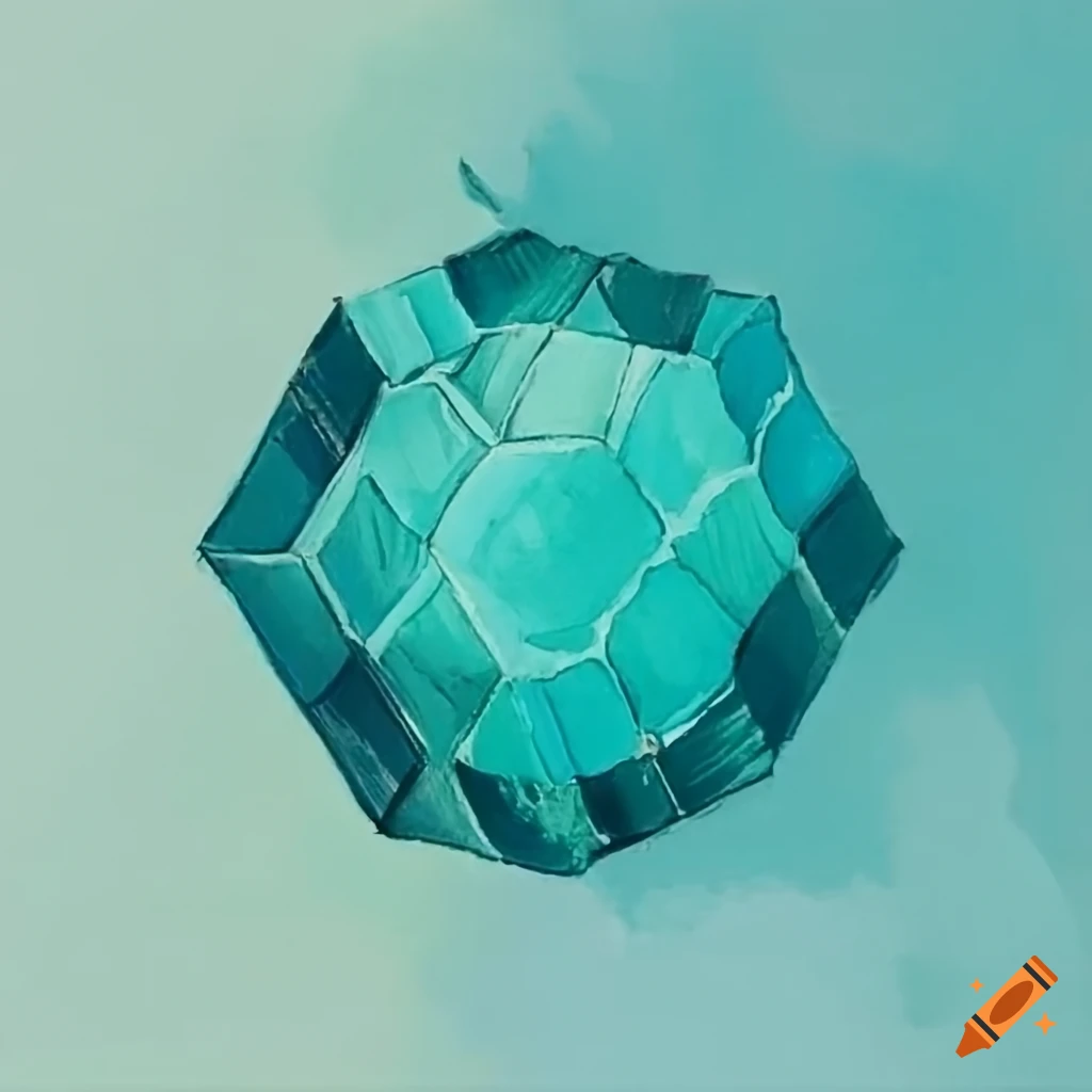 Turquoise hexagon sun on Craiyon