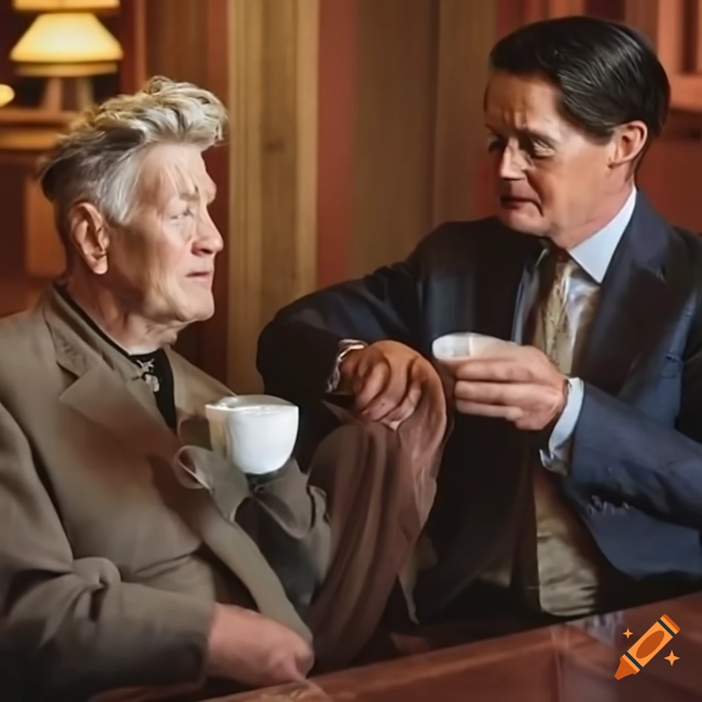 David Lynch and Kyle Maclachlan enjoying coffee in the lodge in Twin ...
