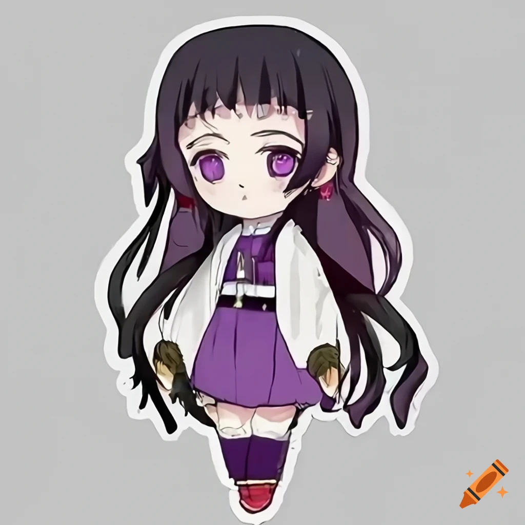 Chibi character kanao tsuyuri from demon slayer standing with white ...