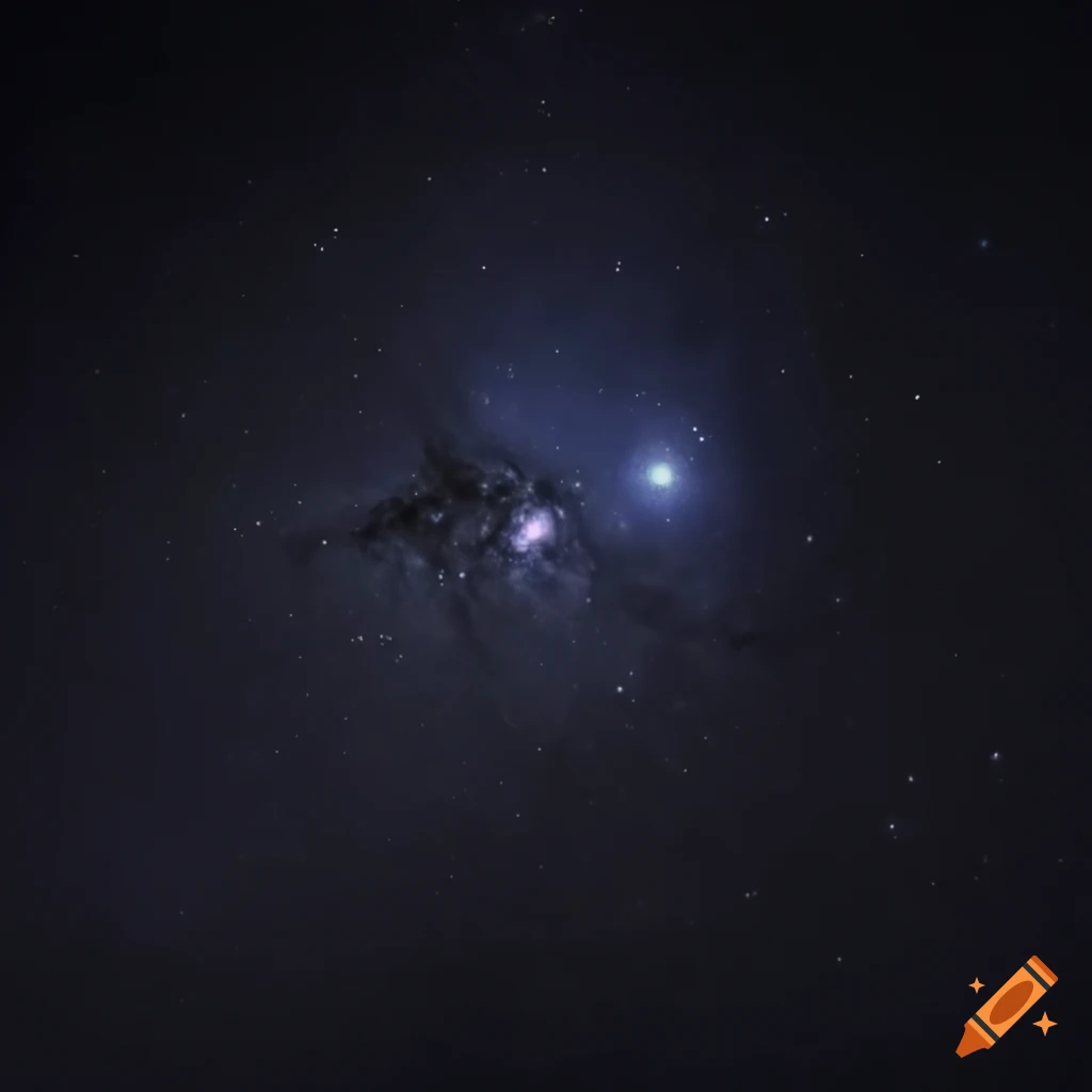 Star-filled night sky with cryptic galaxy signs in black and white ...