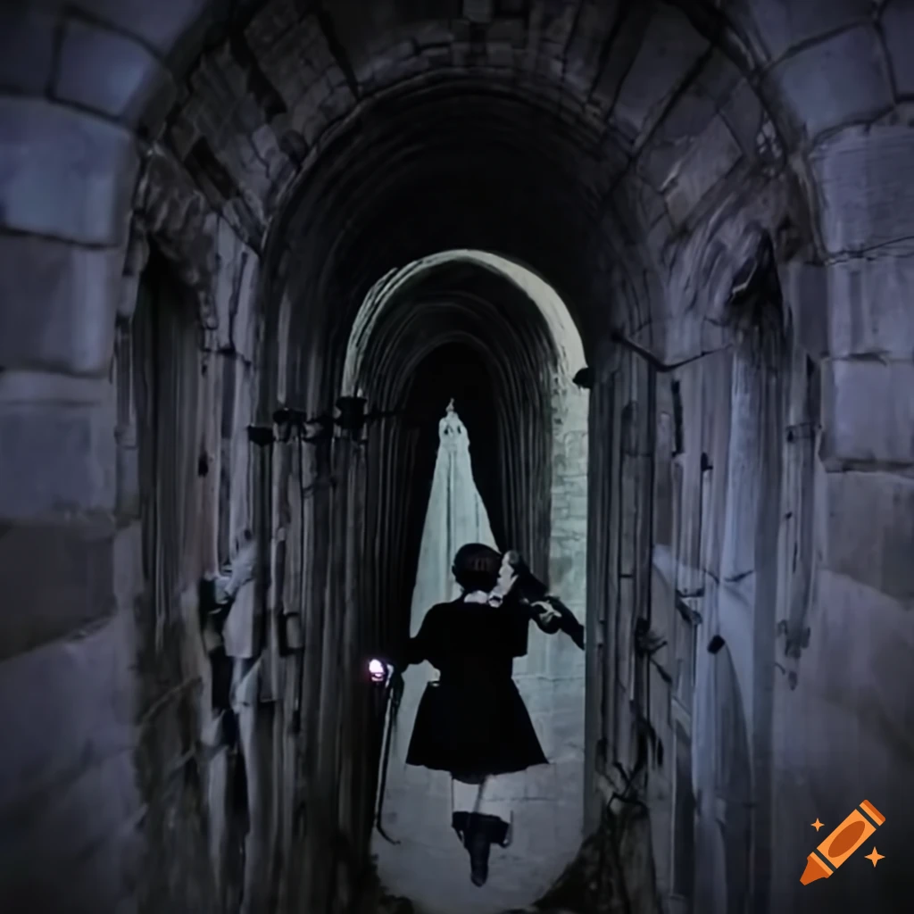 Young bagpiper entering a mysterious tunnel in a Scottish ghost story ...