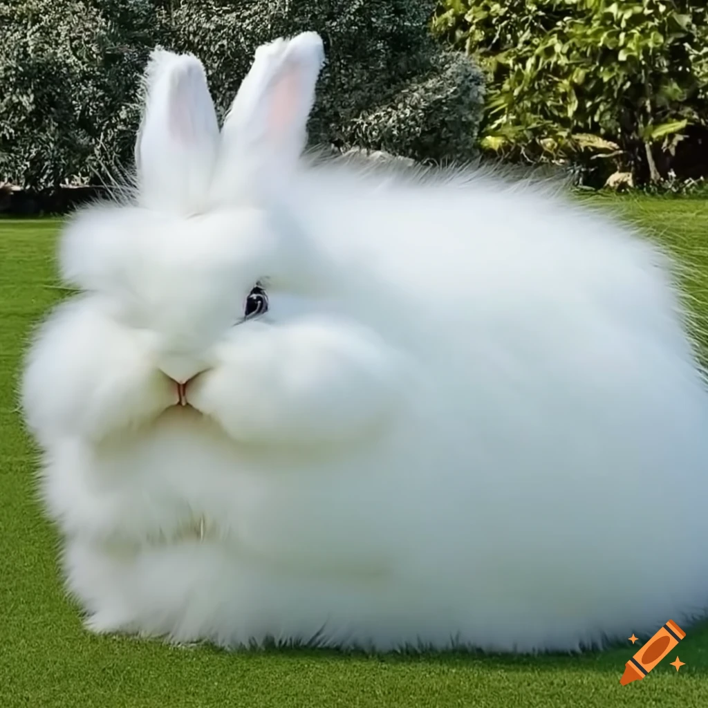 Adorable white French Angora Rabbit on Craiyon