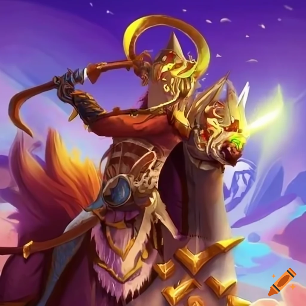 Wizard warrior on horseback with falcon and sword on Craiyon