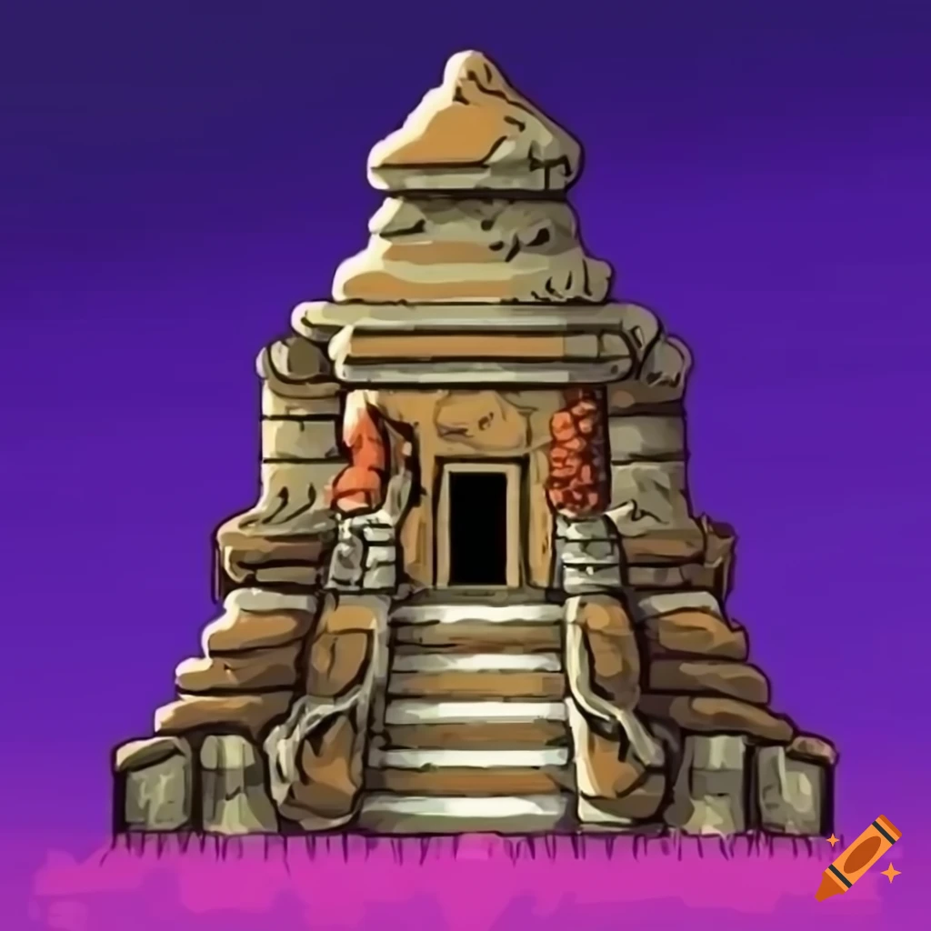 Stone age temple sprite clipart on Craiyon