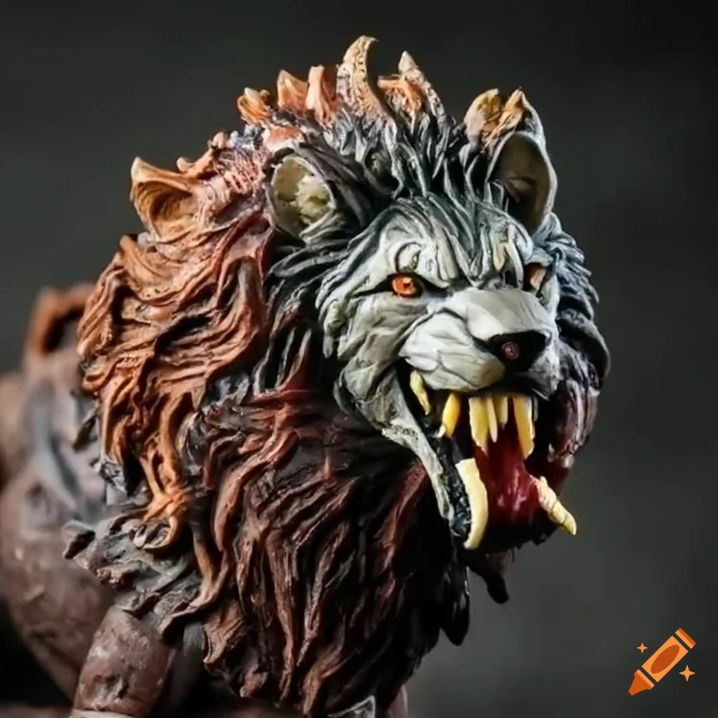 Creepy lovecraft monstrous wolf fox lion action figure with tentacles ...