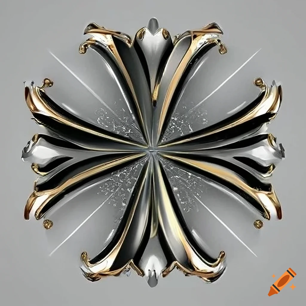 Elegant black and silver maltese cross design on a transparent and ...