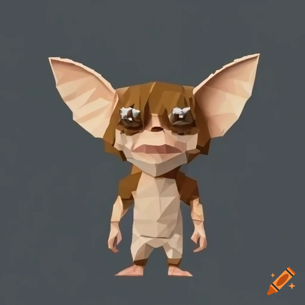 Small medieval gremlin in low poly style t-pose with big head and chibi design on Craiyon