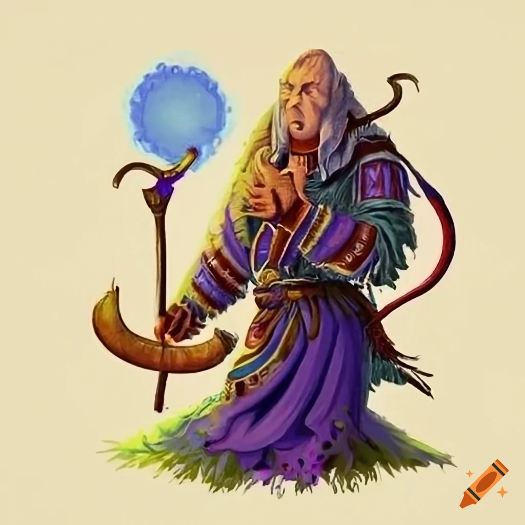 Wizard warrior meditating with falcon, sword, bow and arrows on Craiyon