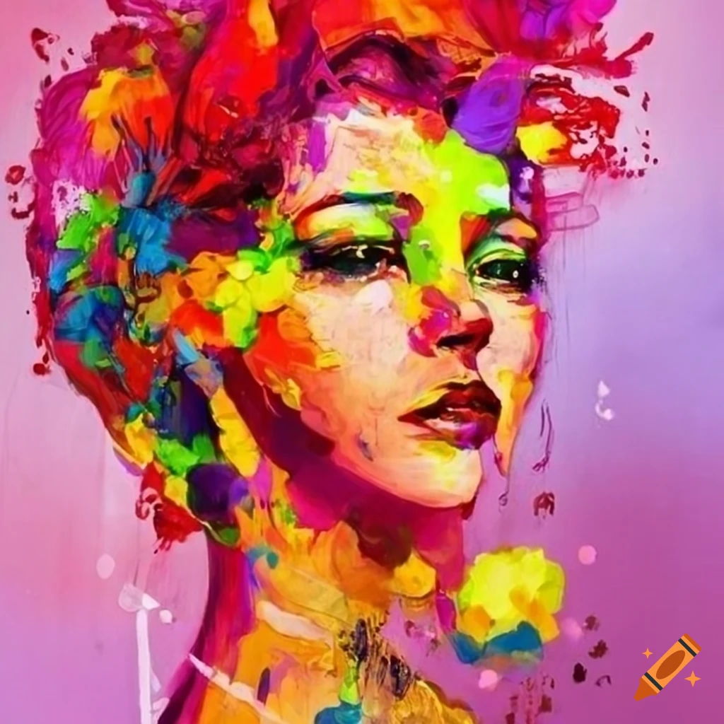 Colorful woman artwork on Craiyon