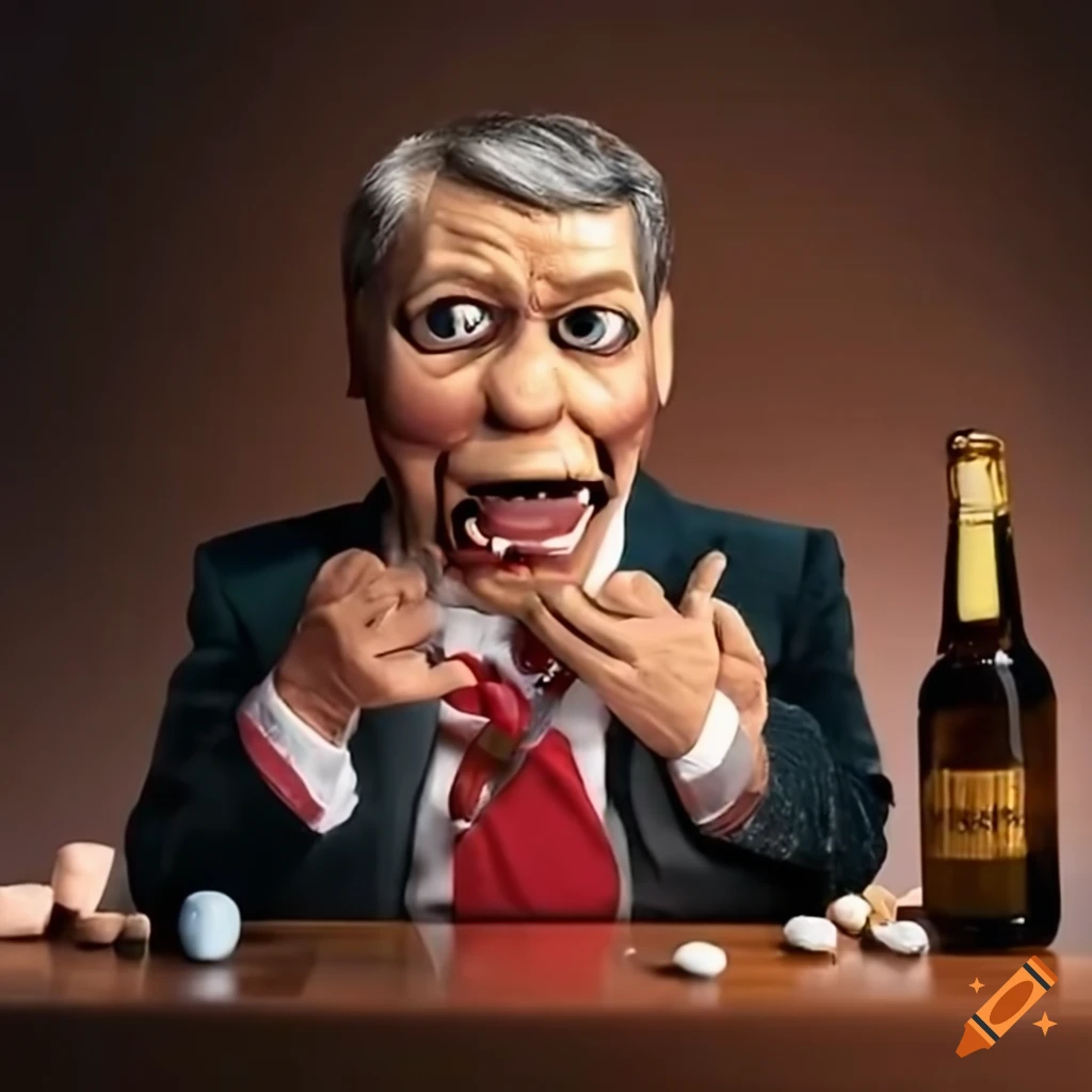 Satirical image of Rep Ronny Jackson surrounded by beer bottles and ...