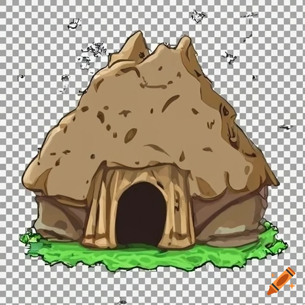 Stone age tents sprite clipart on Craiyon