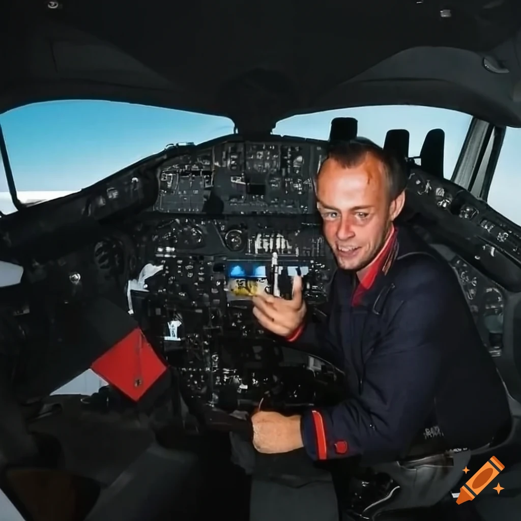 German politician friedrich merz in a plane cockpit on Craiyon