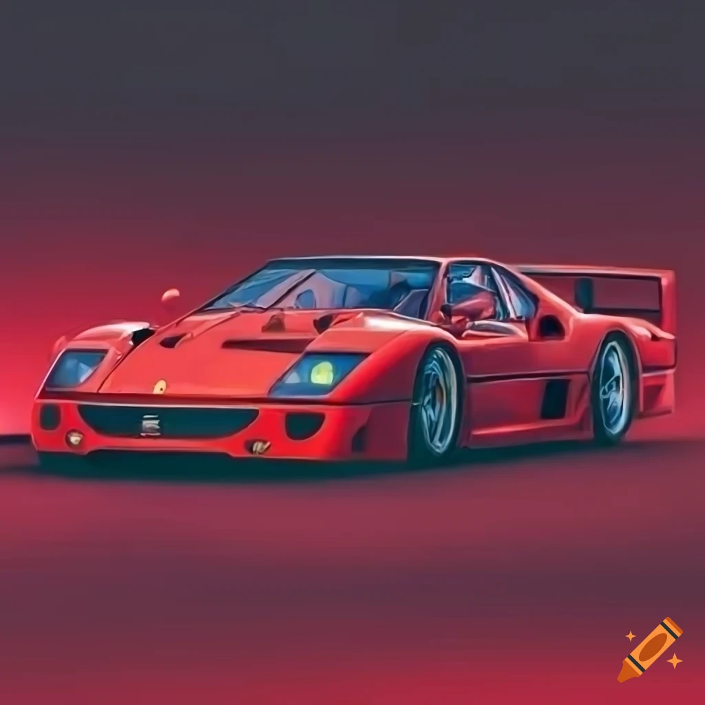 4k wallpaper of a ferrari f40 on Craiyon