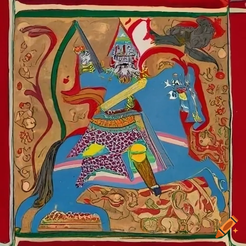 Wizard warrior on horseback with falcon and sword on Craiyon